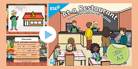 ESL Listen and Role-Play: At the Cafe [Kids, A2]
