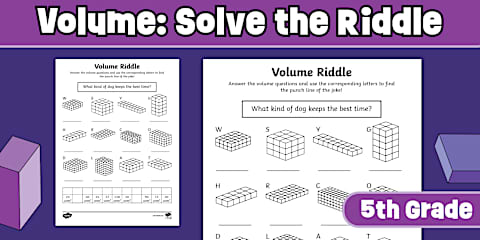Find the Volume Using a Formula Challenge Cards for 3rd-5th Grade
