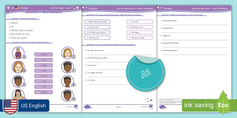 ESL Curriculum (US-English Version) Level 1, Lesson 1