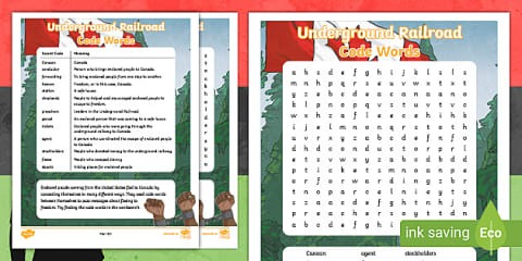 The Underground Railroad Printable Timeline for 3rd-5th Grade