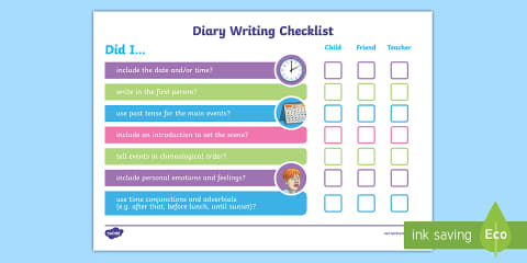 7 Day Diary Writing Frame