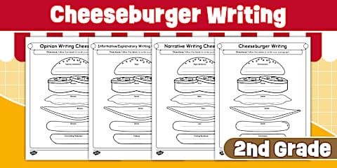 Hamburger Paragraph Writing Template for K-2nd Grade