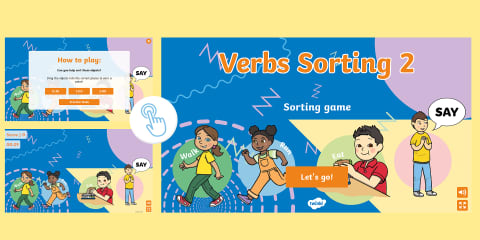 Sorting Verbs Interactive Sorting Activity Game 1