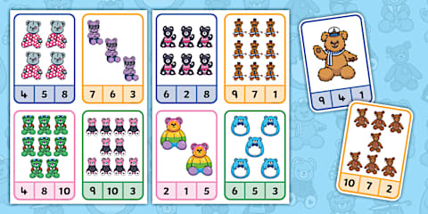 Teddy Bear Themed Number and Quantity Cards 1-10
