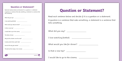All About Question Marks Activity Sheet