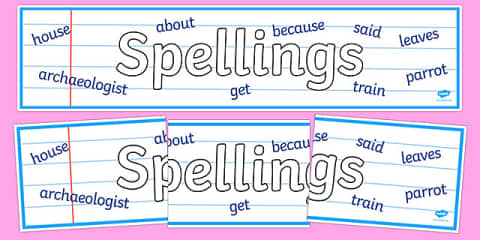 Weekly Spellings Editable Poster