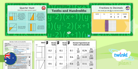 Tenths as Fractions and Decimals Worksheet