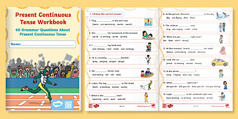 ESL Present Continuous Worksheet [Kids, A1-A2]