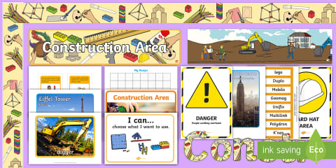Construction Area Classroom Set-up Pack