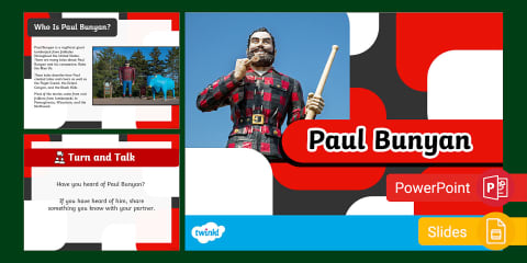 All About Paul Bunyan PowerPoint & Google Slides for K-2nd Grade
