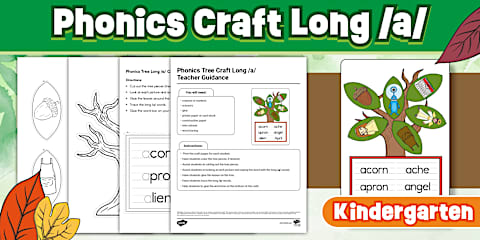 Kindergarten Phonics Tree Craft Long /i/