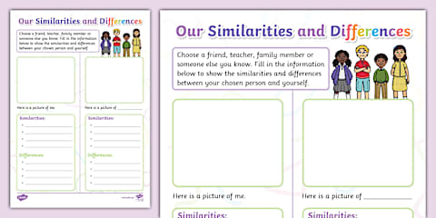 Similarities and Differences Table - similarities, differences ...