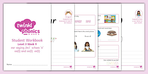 Twinkl Phonics 'ai', 'ee', 'igh', 'oa' - Level 3 Week 4 Workbook