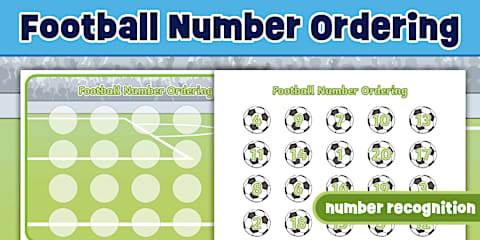 Missing Number Football Strip Number Line 1-20