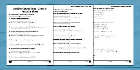 Writing Conventions Checklist - Grade 5