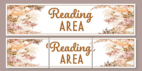 Boho Neutral Reading Corner Posters Pack
