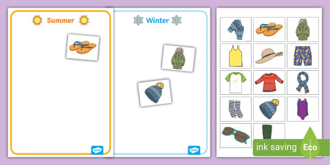 Weather Clothes Sorting Activity