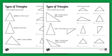 Triangles Maths Activity Sheets