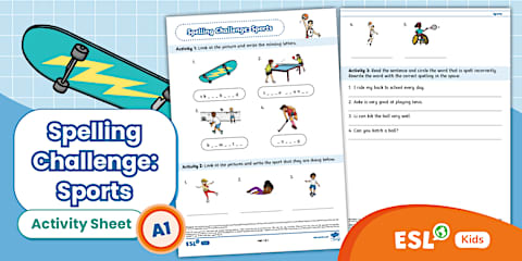 ESL Sports Collocations Activity Sheet [Kids, A2]
