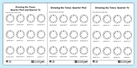 Telling the Time: Quarter Past Worksheet
