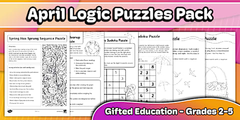 February Logic Puzzles Pack for Gifted Education | 2nd-5th Grade