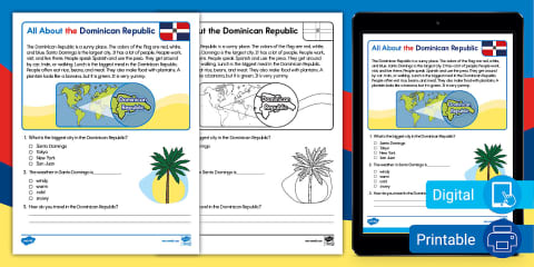 Dominican Republic Facts Coloring Sheet
