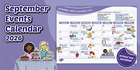 Monthly Events Calendar Early Learning and Childcare 2026