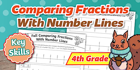 Comparing Fractions With Unlike Denominators Using a Number Line ...