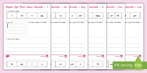 New Zealand Magenta Sight Words Worksheets
