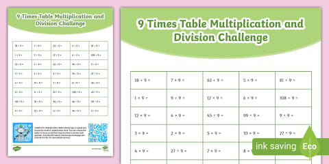 2 Times Table Multiplication and Division Challenge Activity Sheet