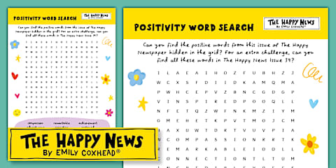 The Happy Newspaper Issue 42: Positivity Word Search