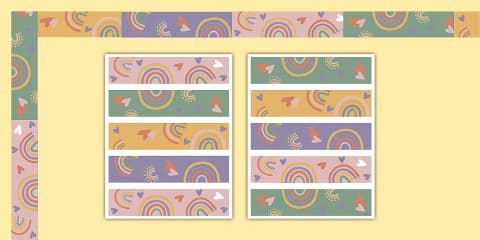 Muted Rainbows Theme Numbers 0-20 Posters