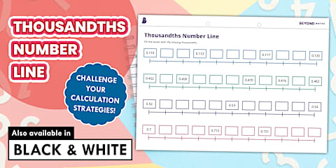Ordering Thousandths Activity Sheet - Year 5 Maths