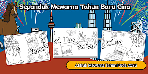 Lembaran Mewarna Hari Kebangsaan Malaysia - Tema Alam Sekitar
