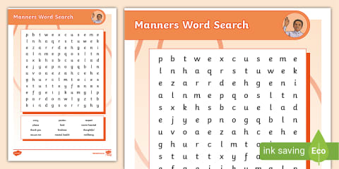 Manners Word Search 3-4