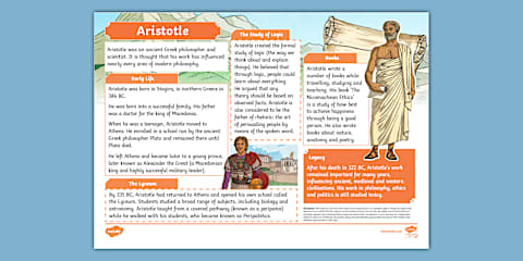 Sixth Grade Greek Philosophers Reading Passage Comprehension Worksheet