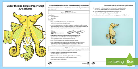 Parts of a Seahorse Labelling Worksheets