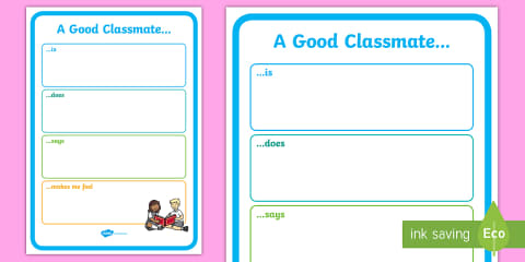 What Makes a Good Classmate? Activity Display Poster
