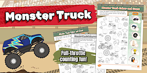 Monster Truck Counting to 10 Activity