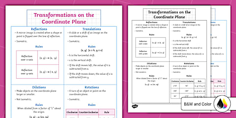 Geometric Transformations Worksheet | 8th Grade | Twinkl USA