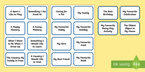 Impromptu Speech Challenge Cards for Years 3-6