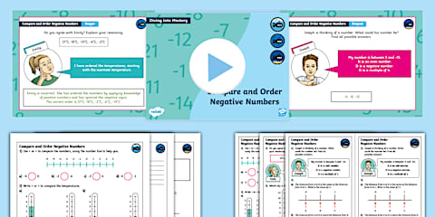 Compare and Order Negative Numbers Maths Activity Sheets