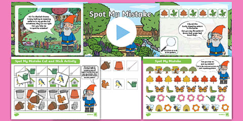 Minibeasts Spot My Mistake Cut and Stick Activity