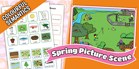 Spring Picture Scene with Visual Supports
