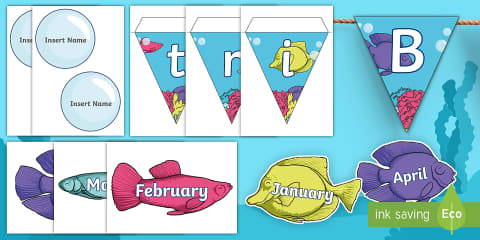 Under The Sea Themed Our Class Birthday Chart Display Poster