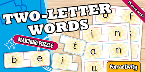 Two-Letter Words Matching Puzzle