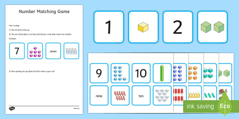 1-10 Number and Quantity Matching Cards