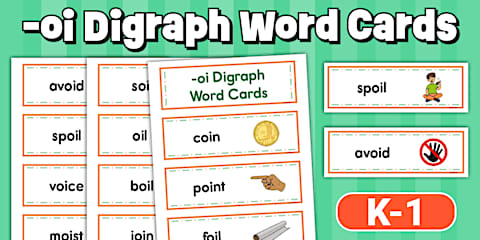 -oi Digraph Read and Reveal Worksheet