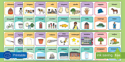 Umzimba wami amakhadi - Body Part Cards (isiZulu)