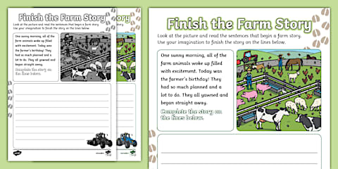 Finish the Farm Comic Strip Worksheet